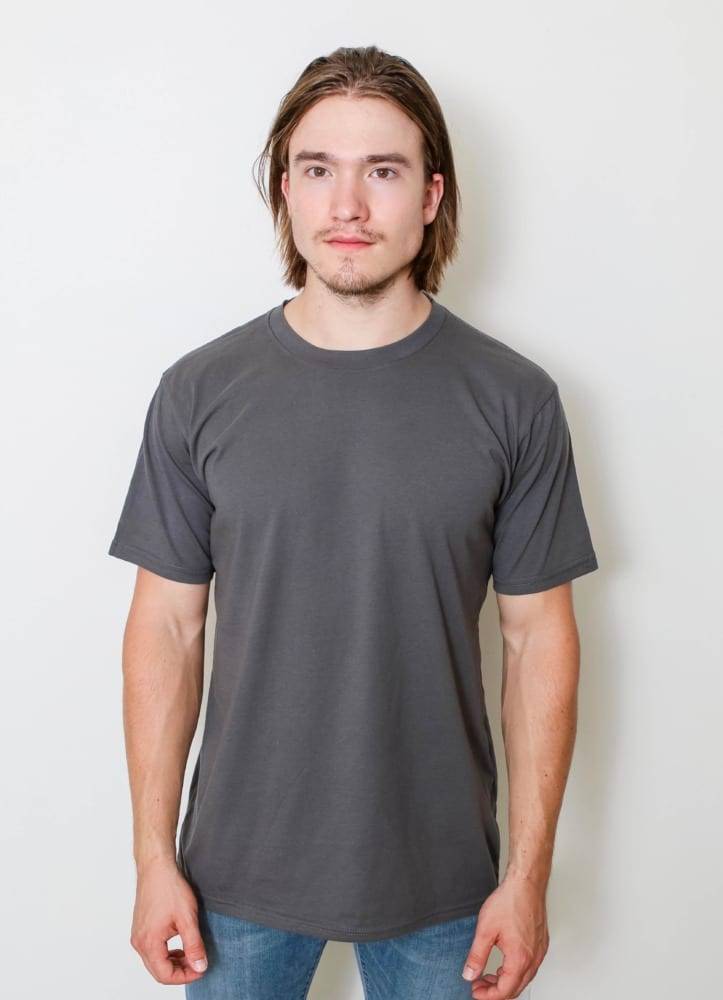The Crew Neck Essential Tee -100% Cotton- Asphalt | Robert August